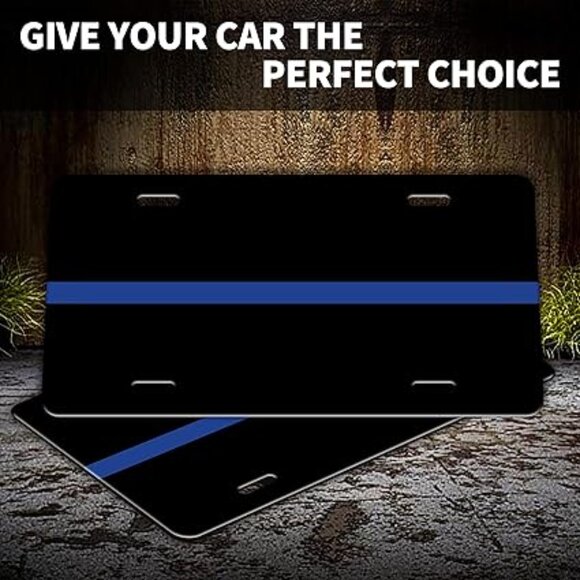 Accents | Thin Blue Line Car Front License Plate Cover Police ...